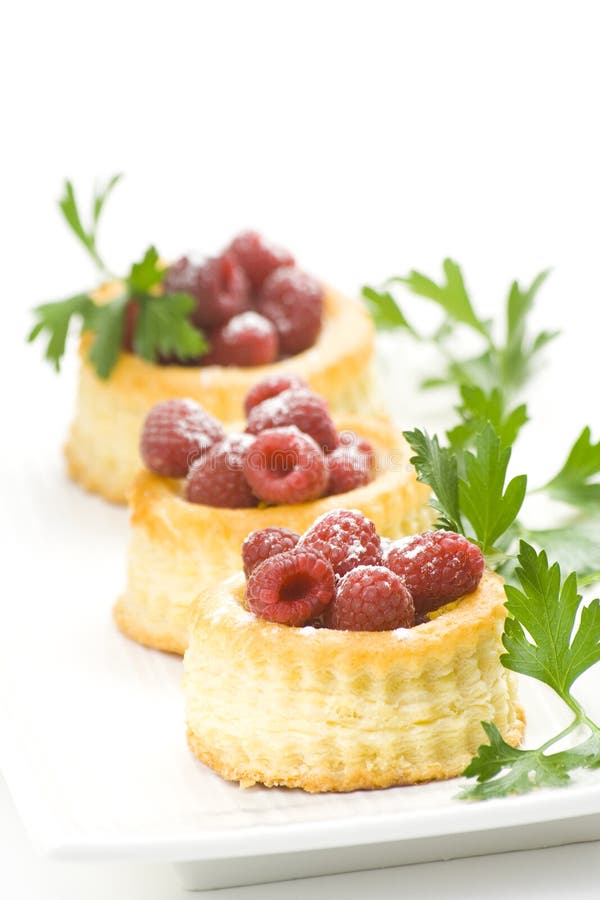 Raspberry Pastry Cream and Decorated Stock Image - Image of sweet ...