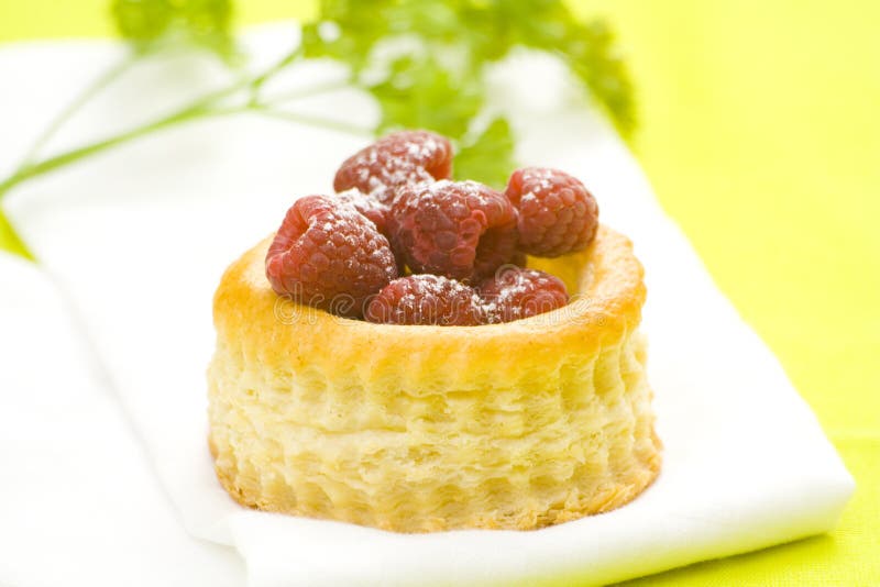 Raspberry Pastry Cream and Decorated Stock Photo - Image of background ...