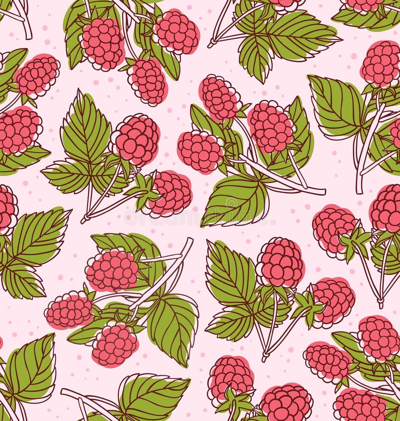 Raspberry pattern stock vector. Illustration of seamless - 47295291
