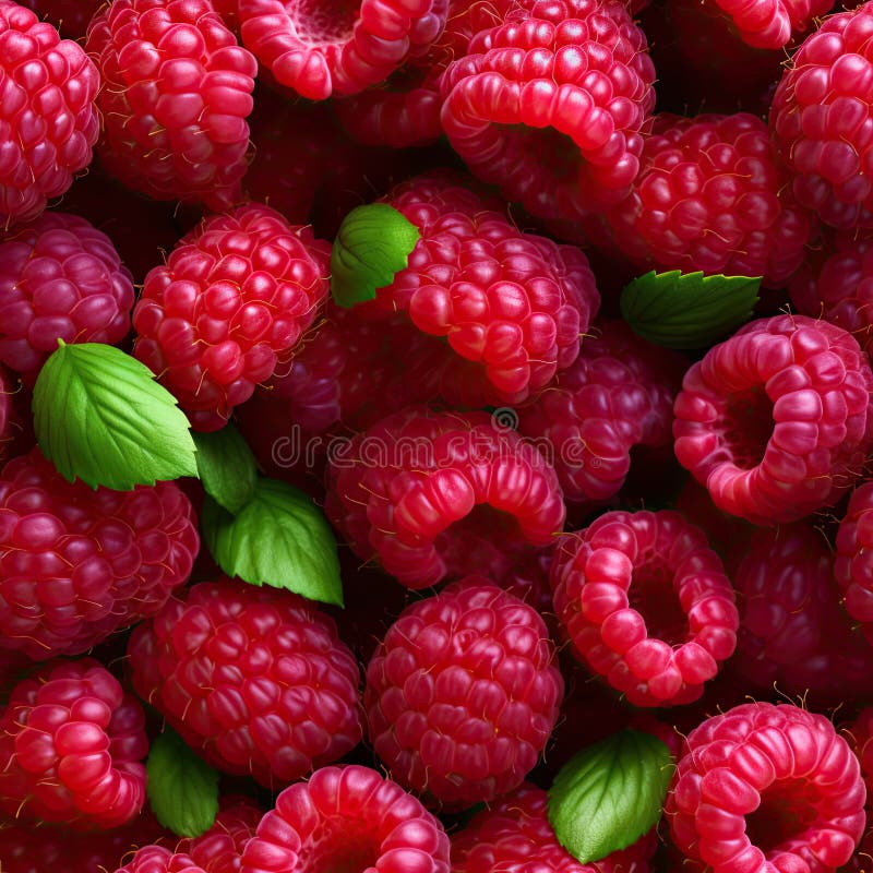Raspberry Pattern Ultrarealistic Photorealistic Stock Illustration ...