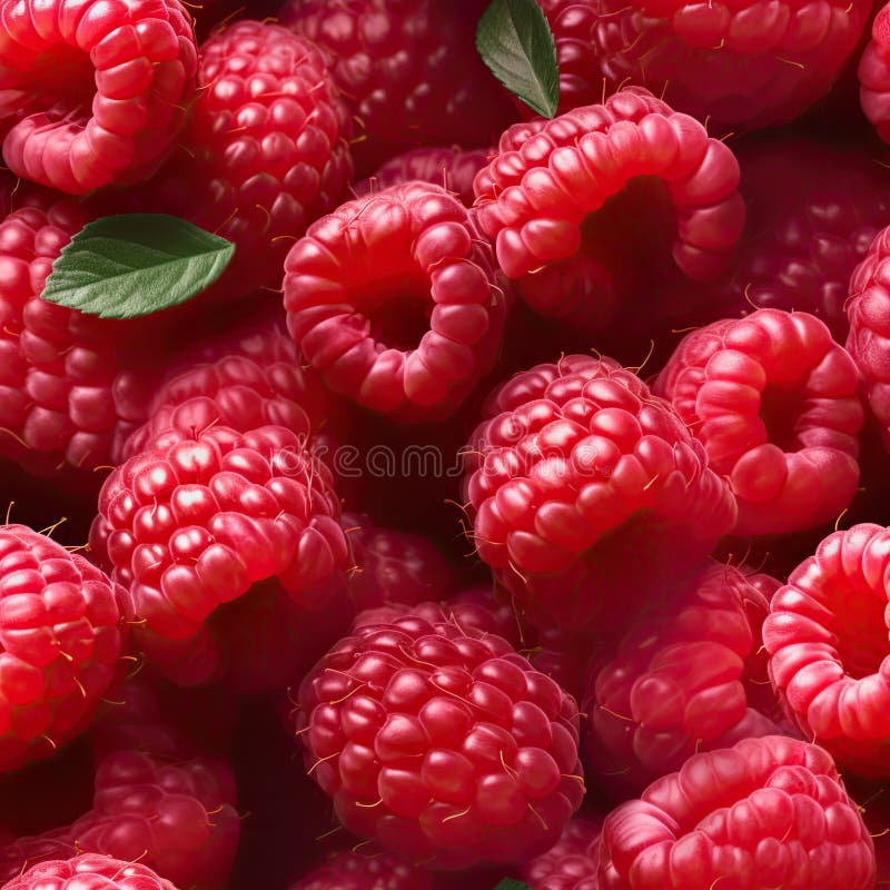 Raspberry Pattern Ultrarealistic Photorealistic Stock Illustration ...