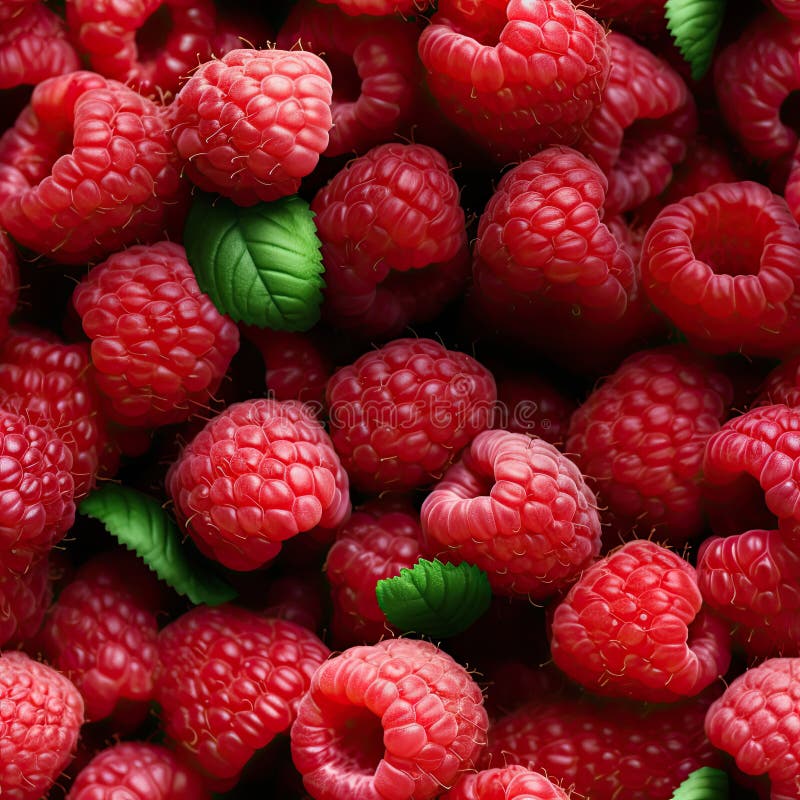Raspberry Pattern Ultrarealistic Photorealistic Stock Illustration ...