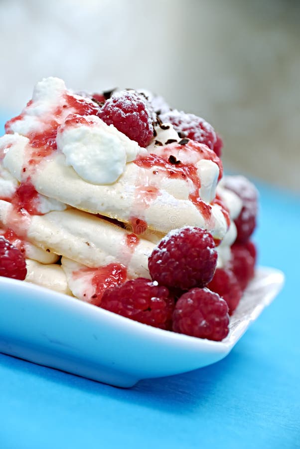 Raspberry pavlova stock image. Image of bitter, white - 8563509