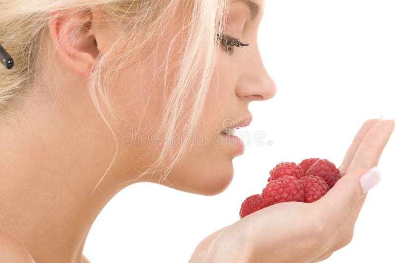 Raspberry stock image. Image of eating, beautiful, female - 41470059