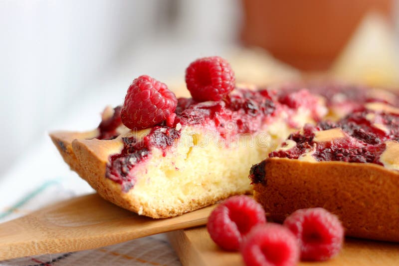 Raspberry pie stock image. Image of cake, slice, cutting - 21167837