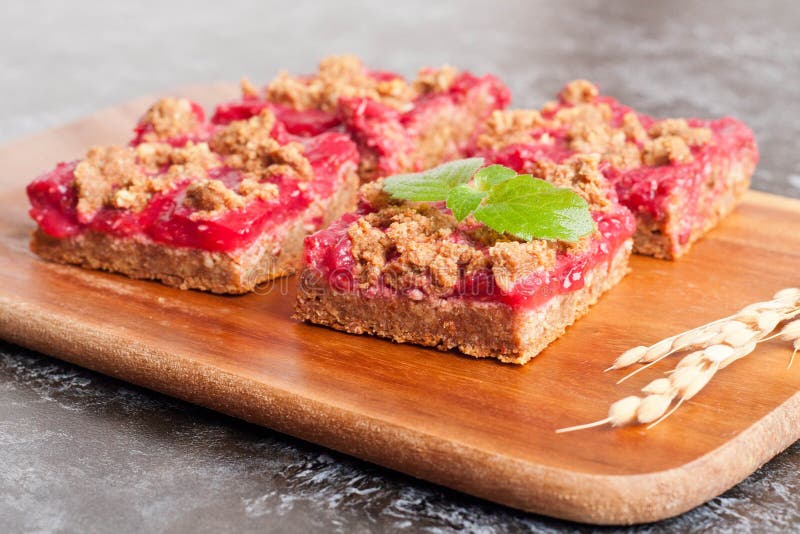 Raspberry pie bars stock image. Image of baked, harvest - 66366681