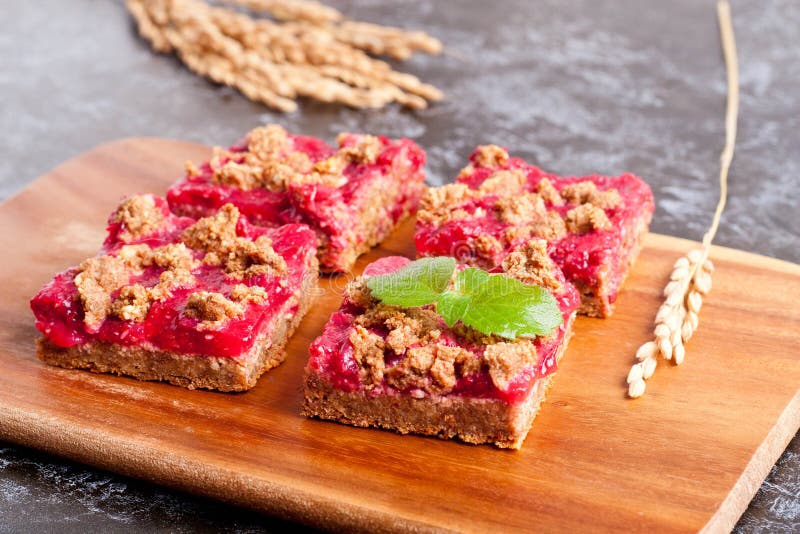 Raspberry pie bars stock image. Image of food, baked - 66828635