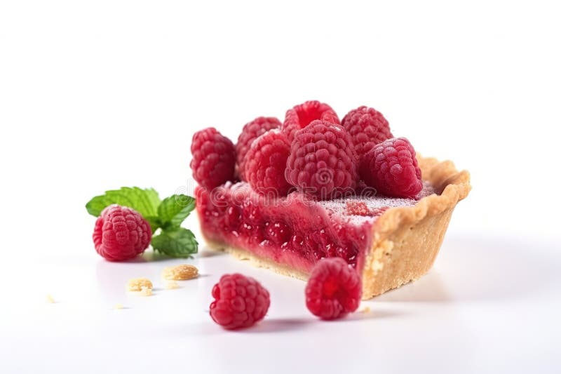 A Raspberry Pie with a Bite Taken Out of it and Some Raspberries on the ...