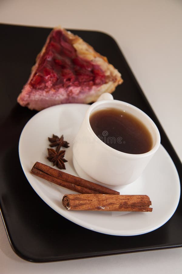 Raspberry Pie on Black Plate Stock Photo - Image of blackberry, dessert ...
