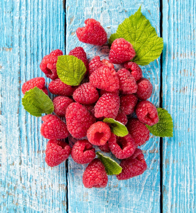 Raspberry Placed on Old Wooden Planks Stock Photo - Image of fitness ...