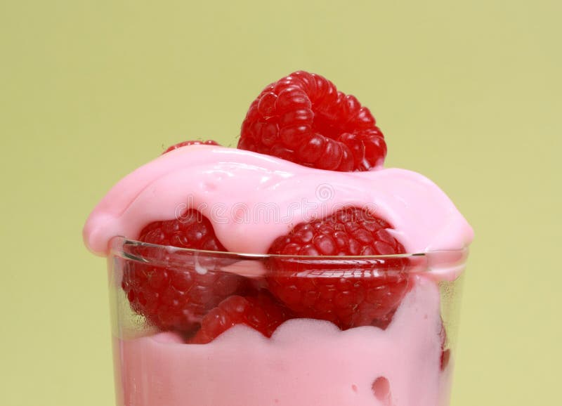 Raspberry pudding stock photo. Image of closeup, green - 17763172