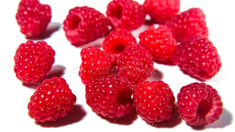 Raspberry . Raspberries on White Background Stock Photo - Image of ...