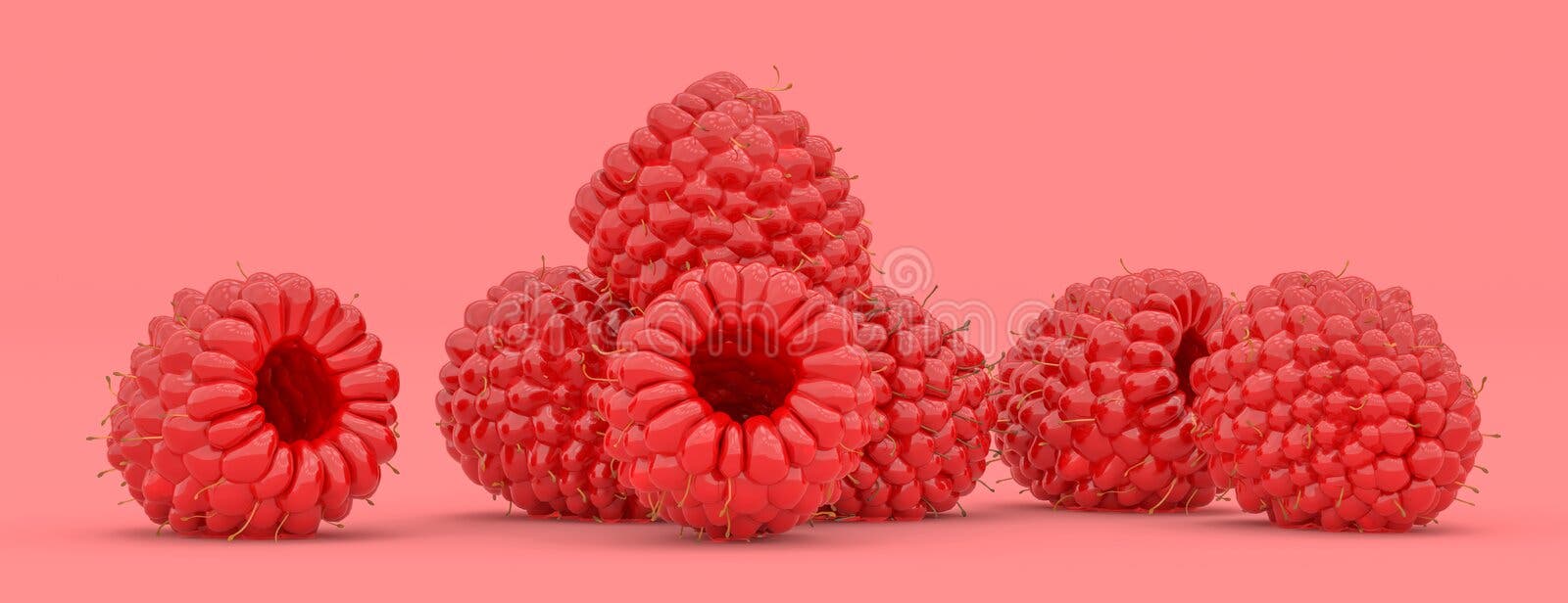 Raspberry on a Red Background Stock Illustration - Illustration of ...