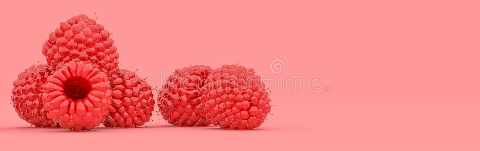 Raspberry on a Red Background Stock Illustration - Illustration of pink ...