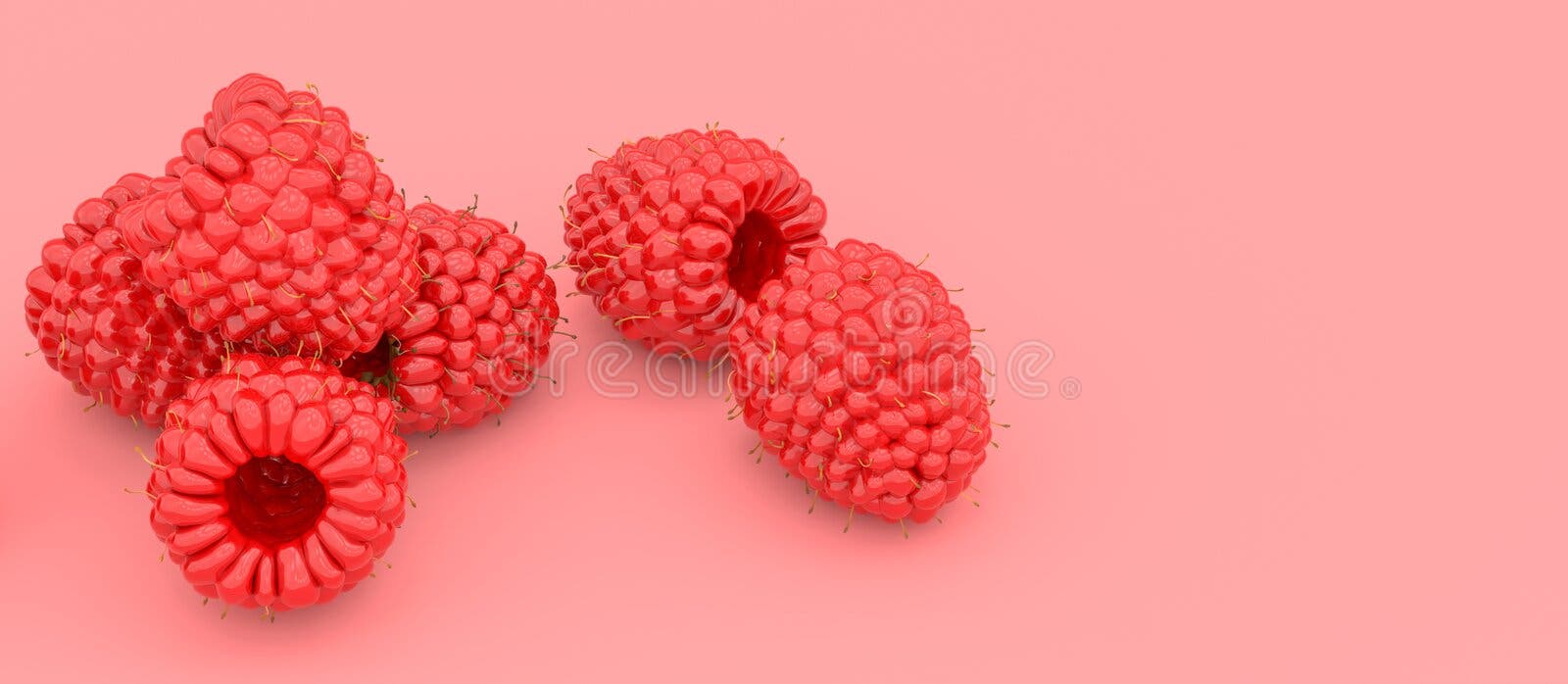 Raspberry on a Red Background Stock Illustration - Illustration of ...