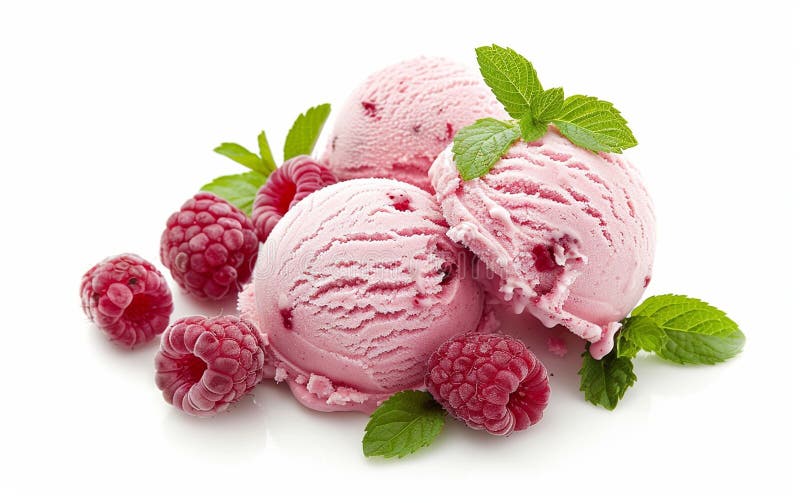 Raspberry Ripple Against White Backgrounds -Generative Ai Stock Image ...