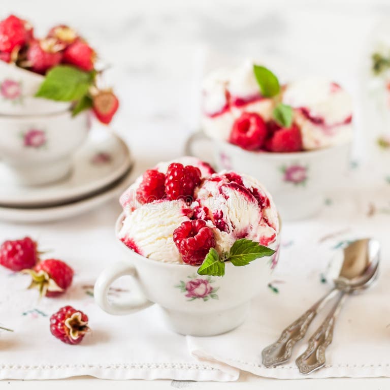 Raspberry Ripple Ice Cream stock photo. Image of delicious - 125083922