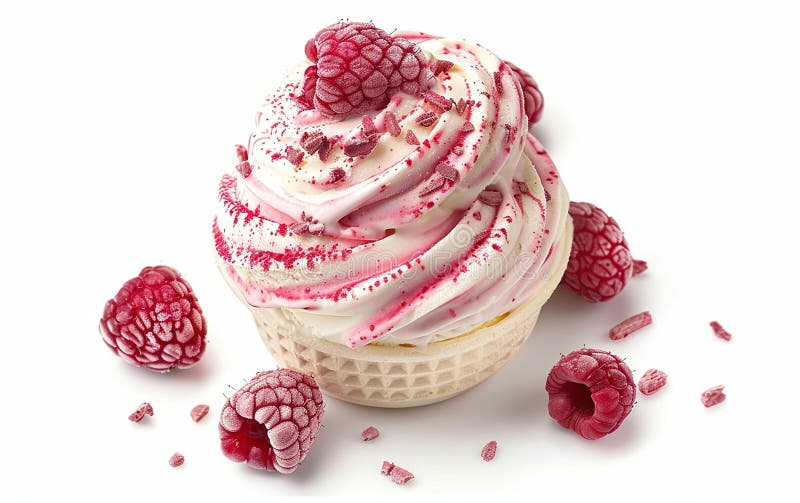 Raspberry Ripple in White-Enriched Settings -Generative Ai Stock Photo ...