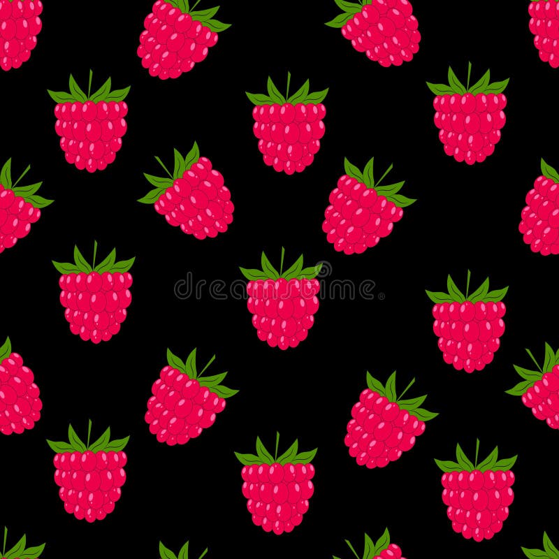 Raspberry or Rubus Idaeus Pattern Stock Vector - Illustration of ...