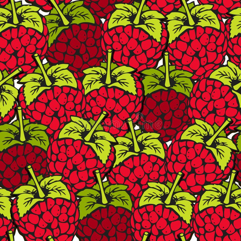 Raspberry Jam Seamless Pattern Stock Vector - Illustration of breakfast ...