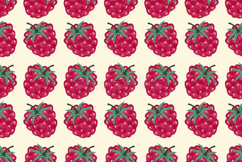 Raspberry Seamless Pattern. Berries Background. Fruit Pattern. Whole ...