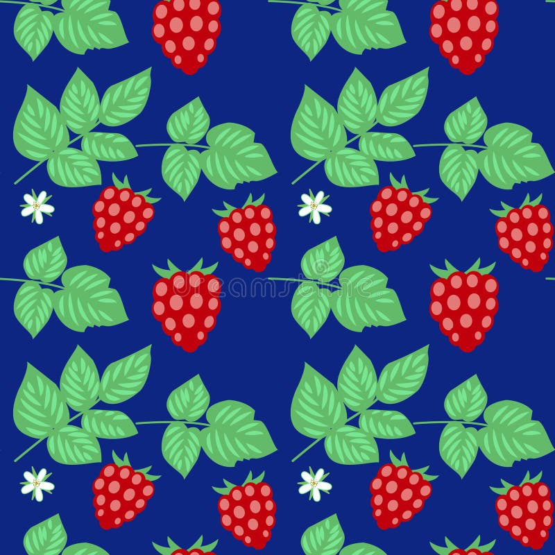 Raspberry. Seamless Pattern. Stock Vector - Illustration of green ...