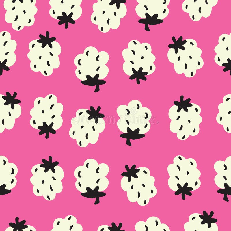Raspberry Seamless Pattern Made in Vector. Hand Drawn Style. Stock ...
