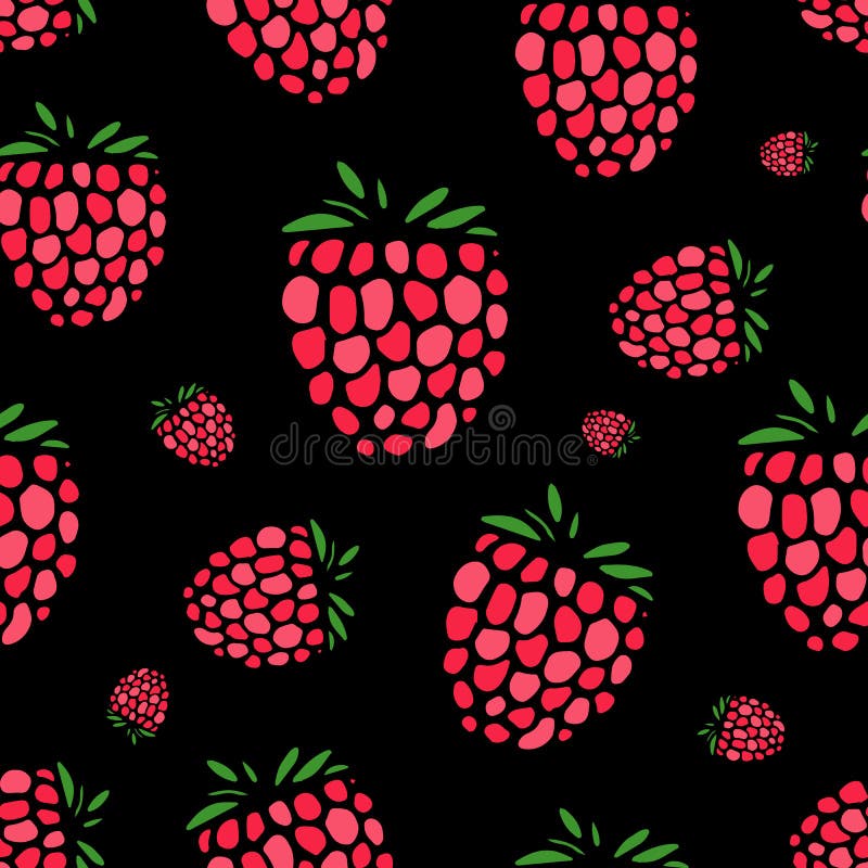 Raspberry Seamless Pattern for Your Design Stock Vector - Illustration ...
