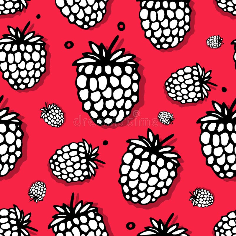 Raspberry Seamless Pattern for Your Design Stock Vector - Illustration ...