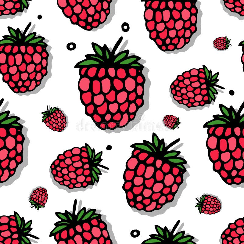 Raspberry Seamless Pattern for Your Design Stock Vector - Illustration ...