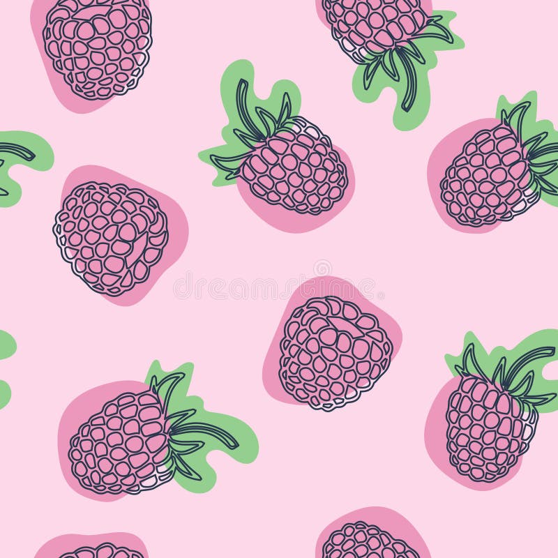Raspberry Seamless Vector Pattern. Background Design. Best for Wrapping ...