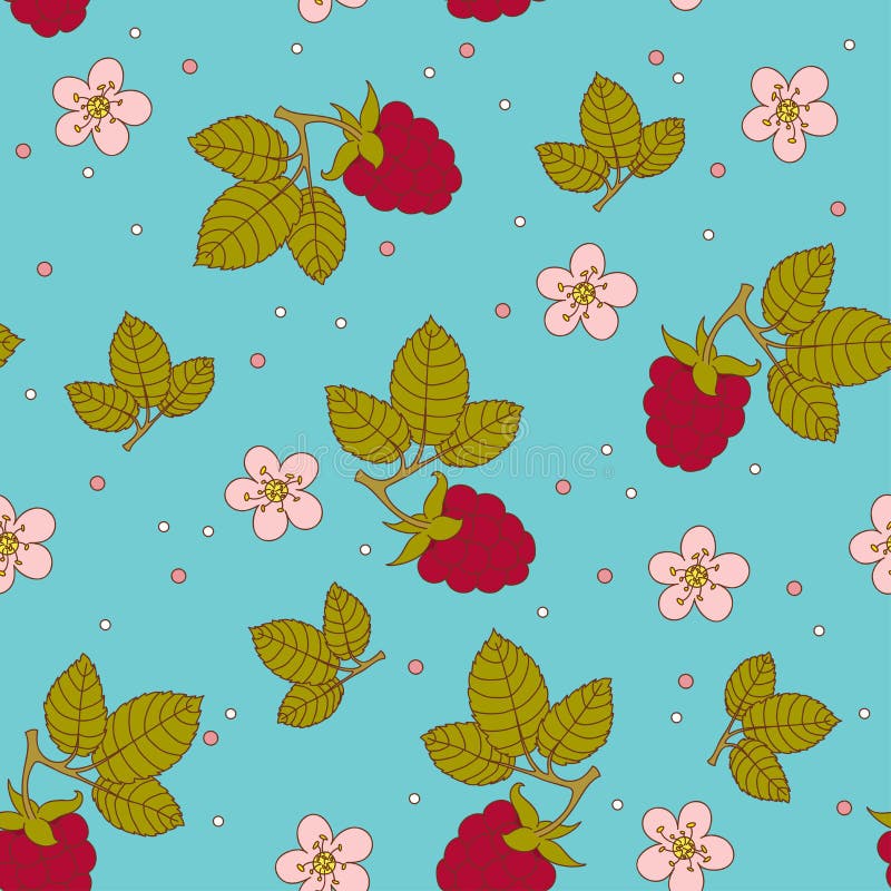 Raspberry Seamless Pattern for Your Design Stock Vector - Illustration ...