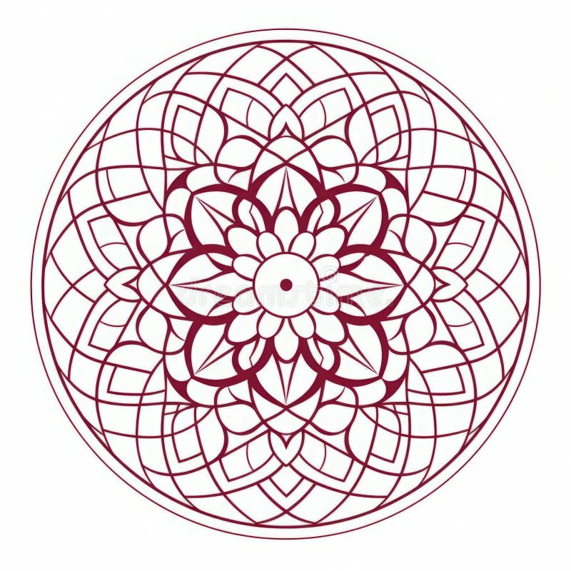 Raspberry Shaped Geometric Mandala Coloring Page for Adults Stock ...