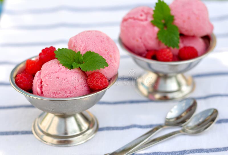Raspberry sherbet stock image. Image of dessert, cream - 34952685