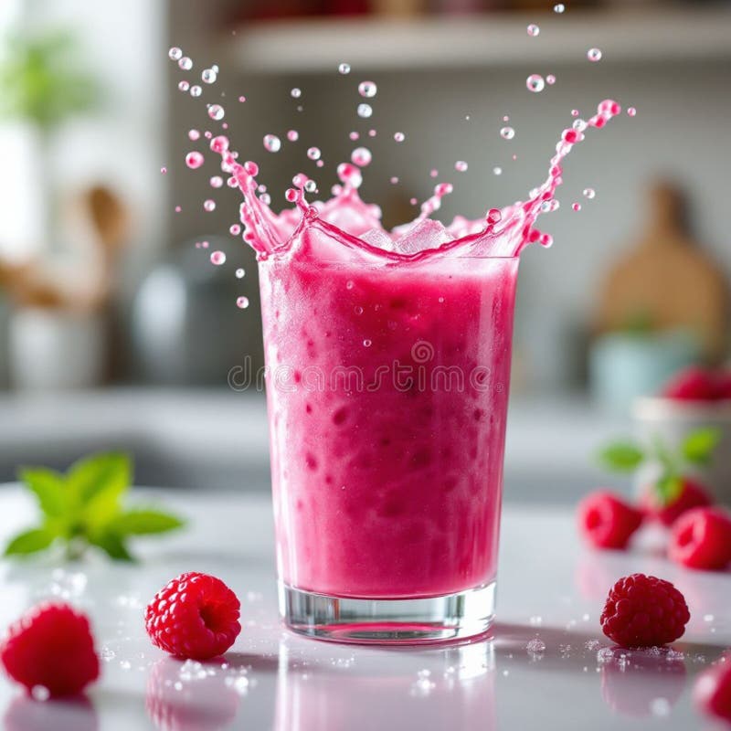 Raspberry Smoothie stock illustration. Illustration of liquid - 358511501