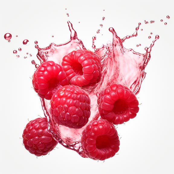 Raspberry Splash Extravaganza Isolated Red Berries Stock Illustration ...