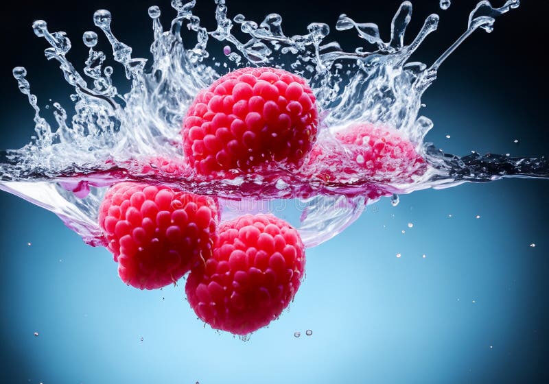 Raspberry splash in water stock illustration. Illustration of raspberry ...