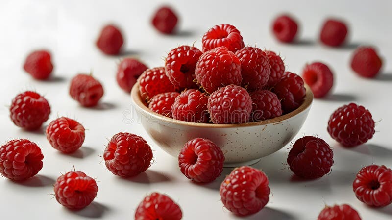 Raspberry Still Life Fresh and Vibrant Avatar on White Background Stock ...