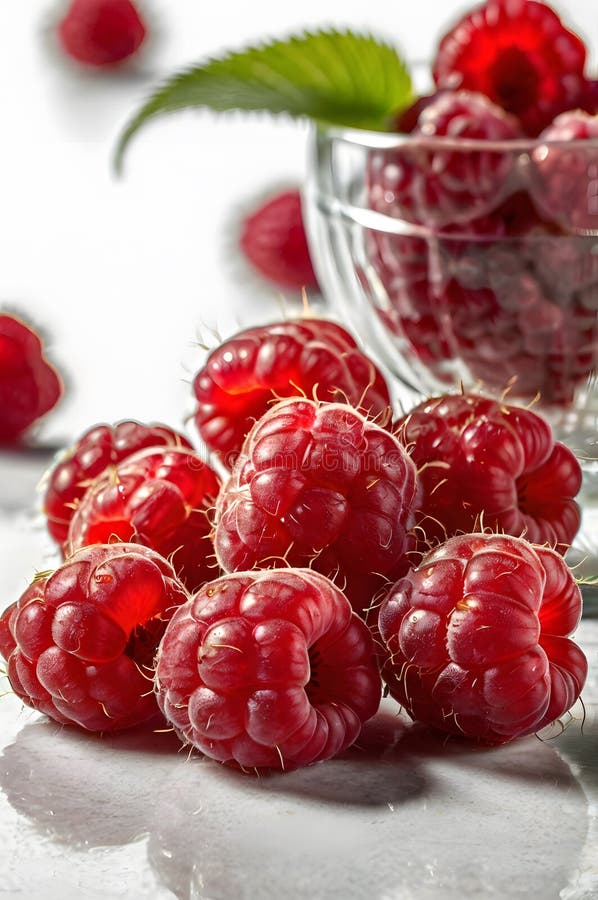 Raspberry Still Life Fresh and Vibrant Avatar on White Background Stock ...