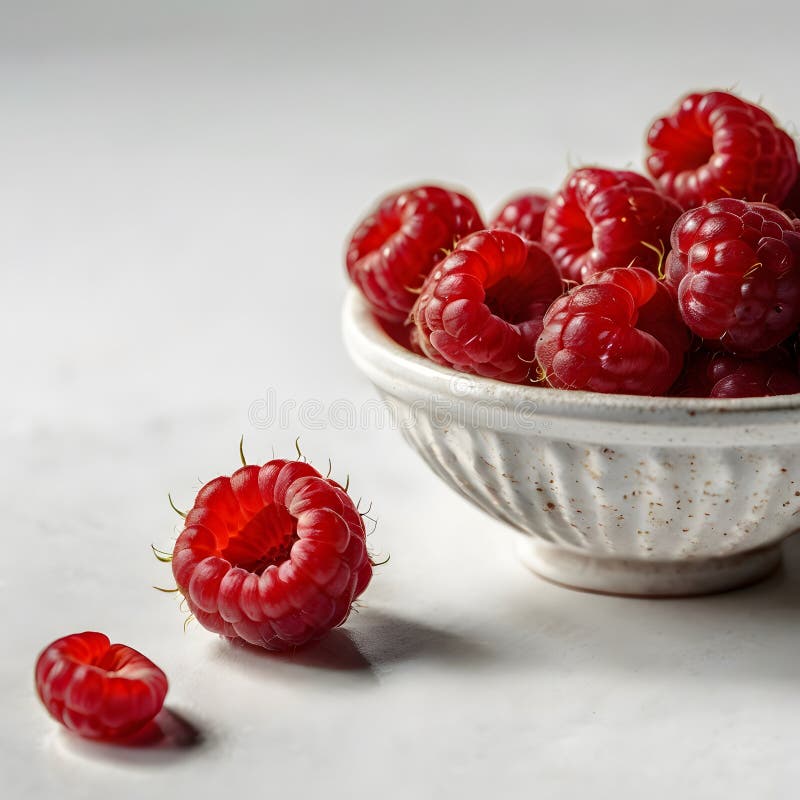 Raspberry Still Life Fresh and Vibrant Avatar on White Background Stock ...