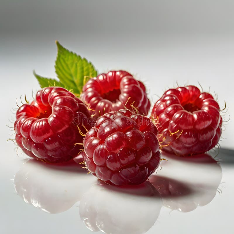 Raspberry Still Life Fresh and Vibrant Avatar on White Background Stock ...