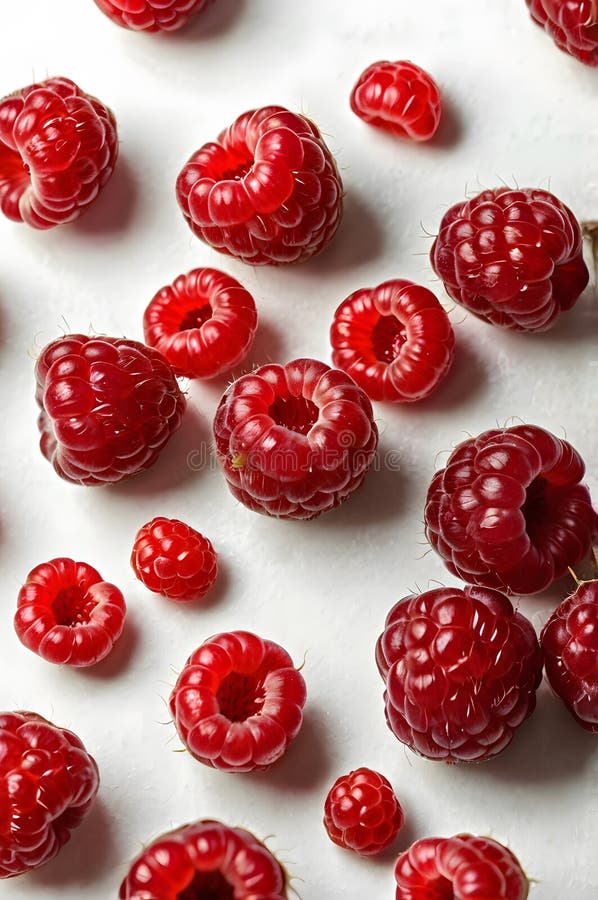 Raspberry Still Life Fresh and Vibrant Avatar on White Background Stock ...