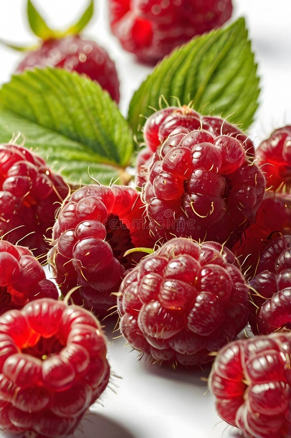 Raspberry Still Life Fresh and Vibrant Avatar on White Background Stock ...