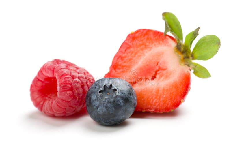 Raspberry, Strawberry, Blueberry Stock Image - Image of nature, macro ...