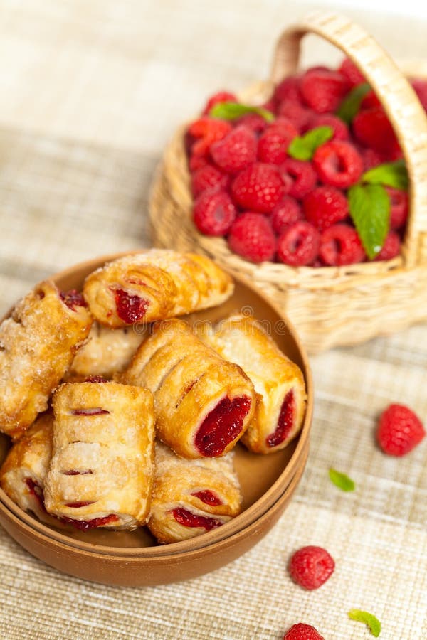 Raspberry Strudel Bites stock photo. Image of snack, baked - 36775058