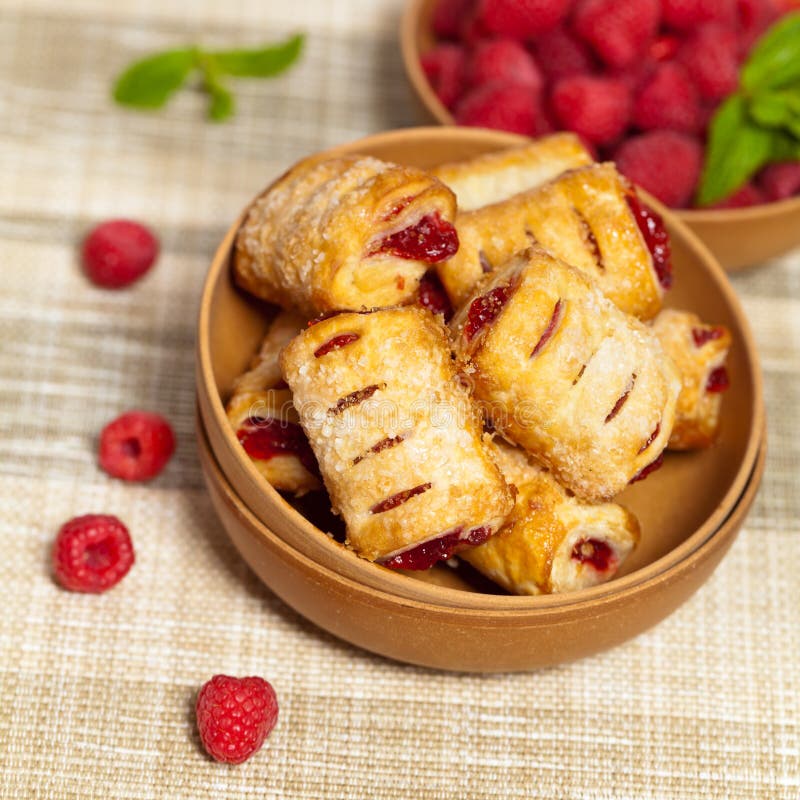 Raspberry Strudel Bites stock photo. Image of gold, danish - 36775088