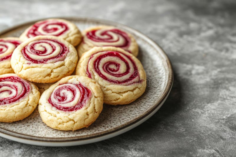 Raspberry Swirl Cookies with a Soft Texture Stock Photo - Image of ...