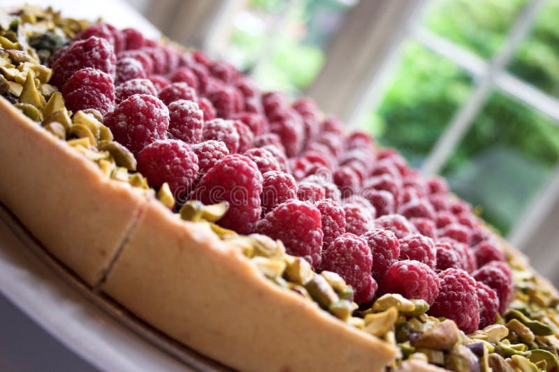 Raspberry tart stock photo. Image of culinary, pistachio - 194074