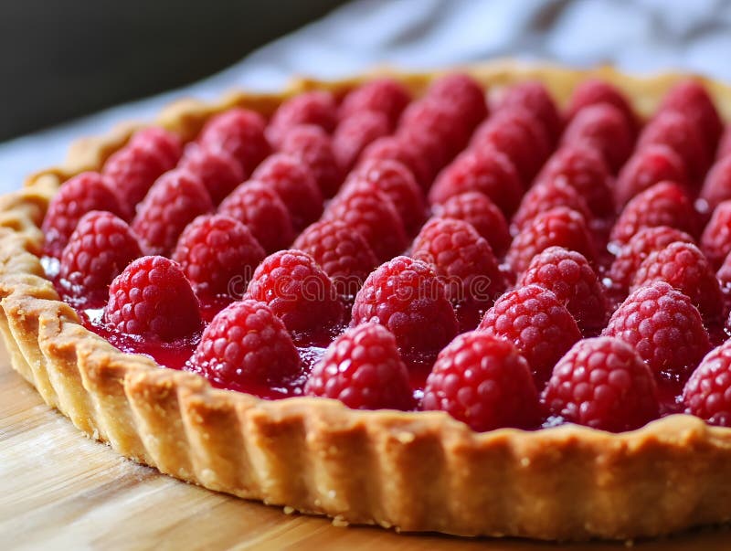 Raspberry Tart with a Buttery Crust Stock Illustration - Illustration ...