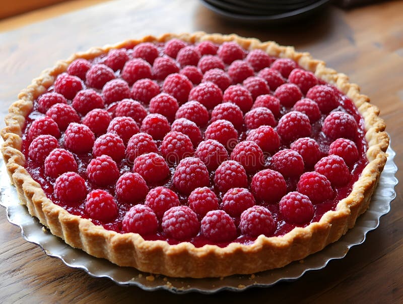 Raspberry Tart with a Buttery Crust Stock Illustration - Illustration ...